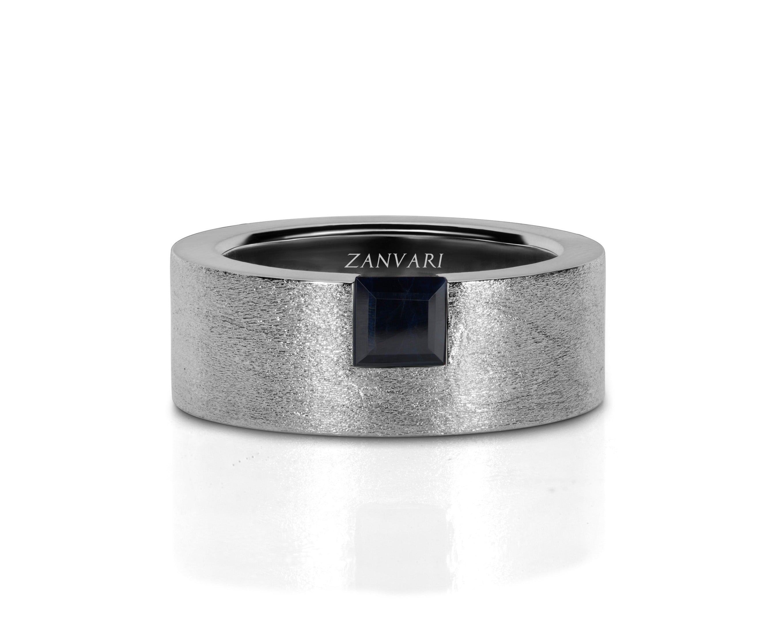 Natural Sapphire Stone Ring In 925 Silver Men – Zanvari