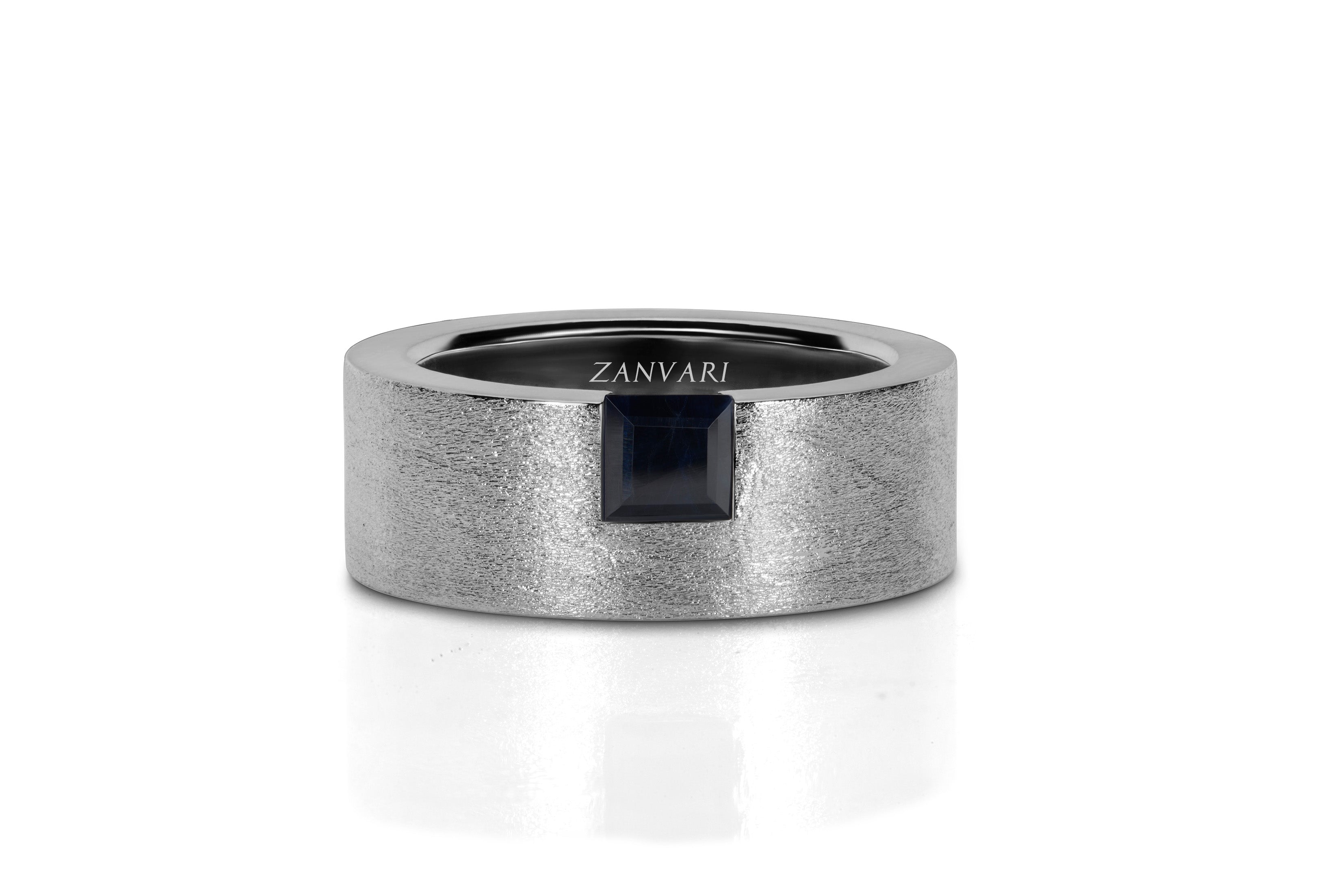 Natural Sapphire Male Ring In 925 Silver Online – Zanvari