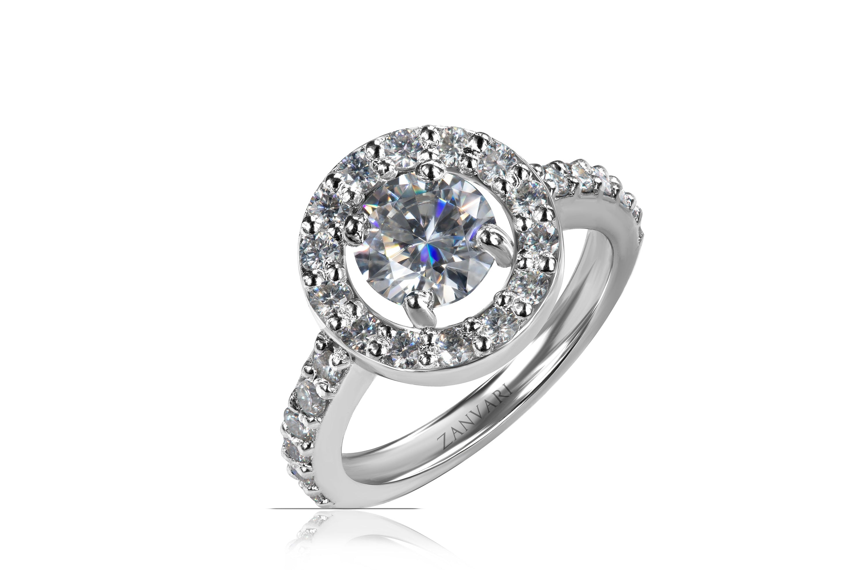 Moissanite Engagement Ring In Silver- Diamond's Alternative – Zanvari