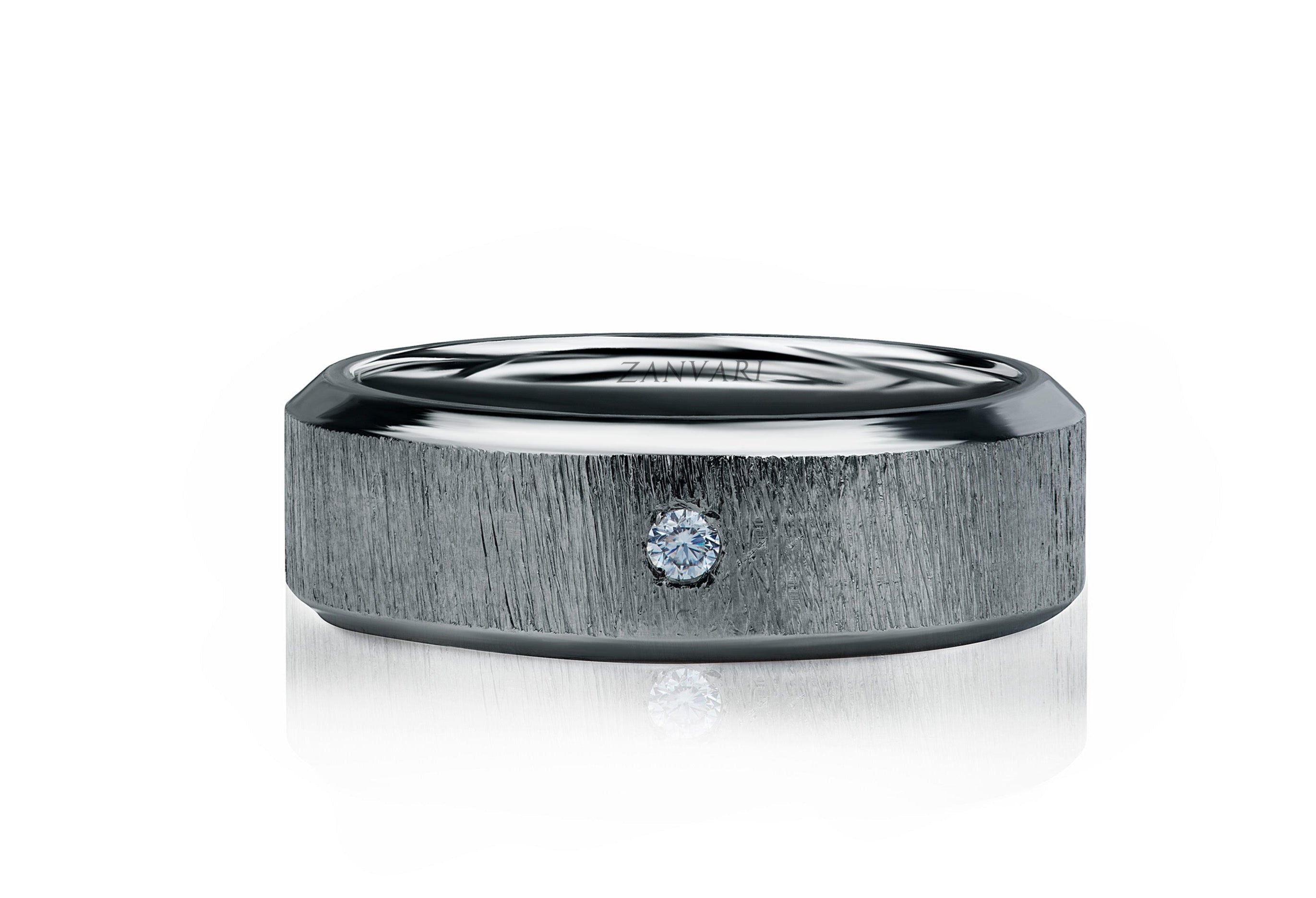 0.5 cent Diamond Wedding Ring Handcrafted In Silver – Zanvari