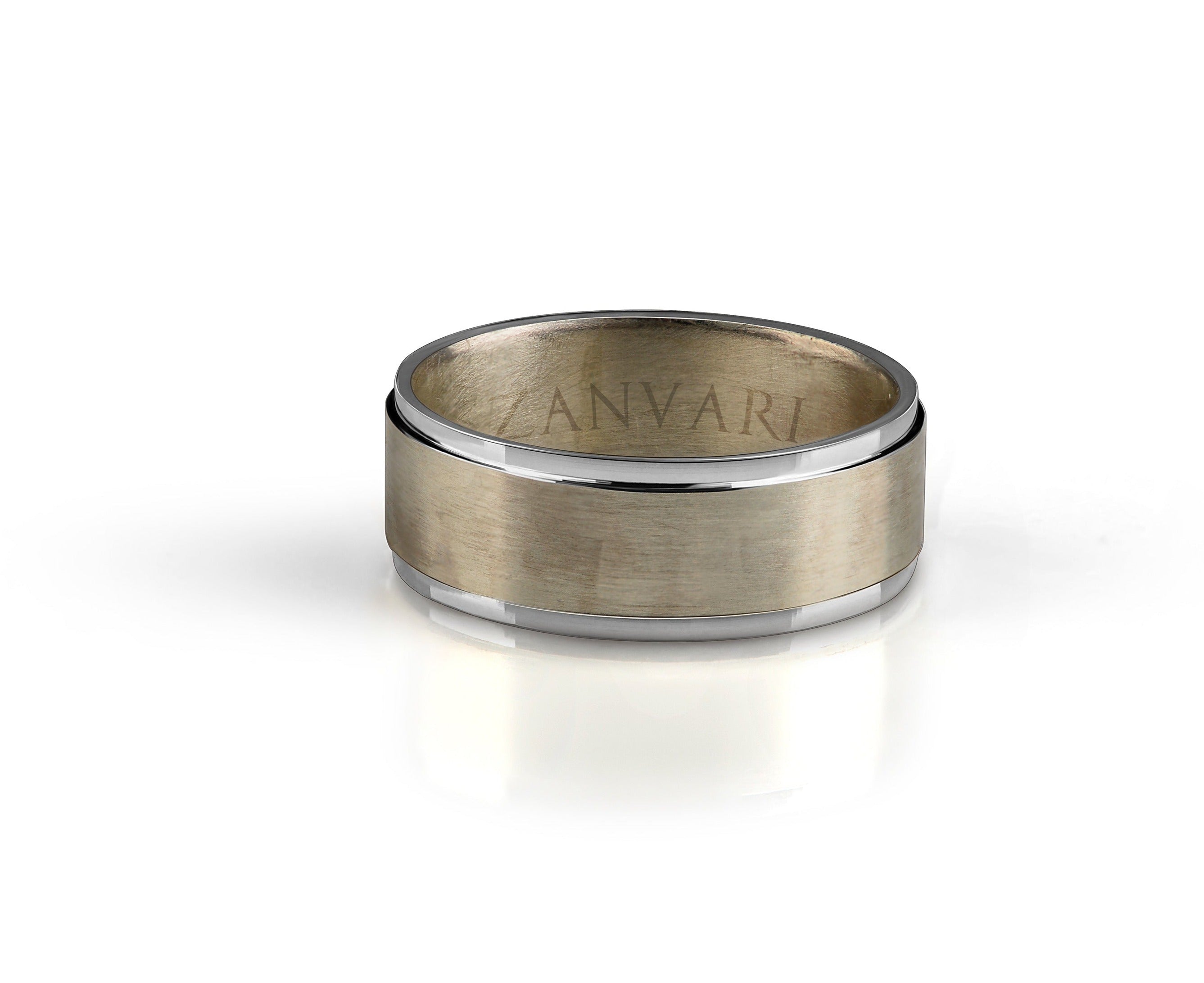Elegant Matte Finish Sterling Silver 925 Ring with White Gold Plating ...