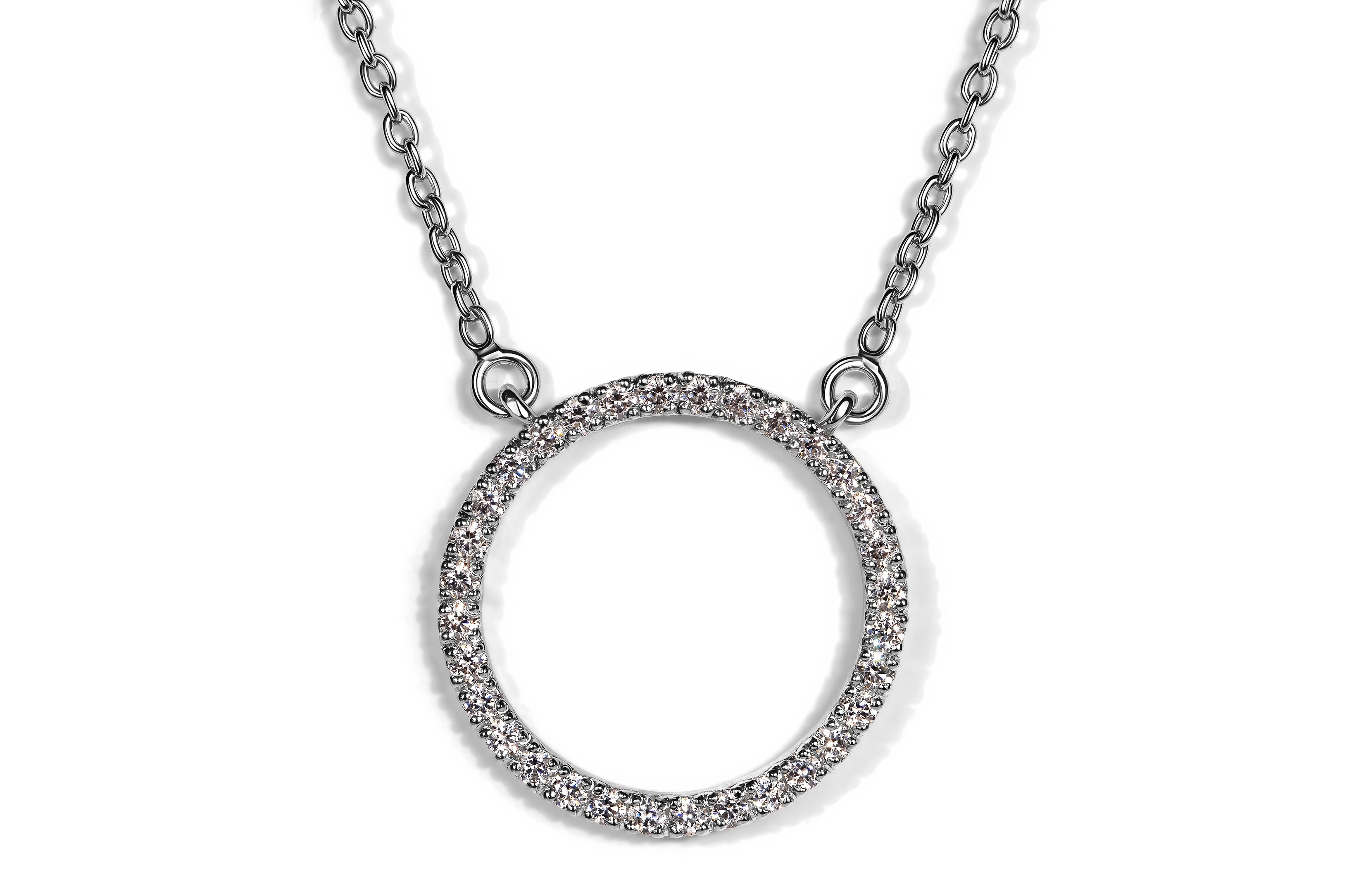 Zanvari Sterling Silver 925 Moissanite Halo Necklace - Radiant Elegance