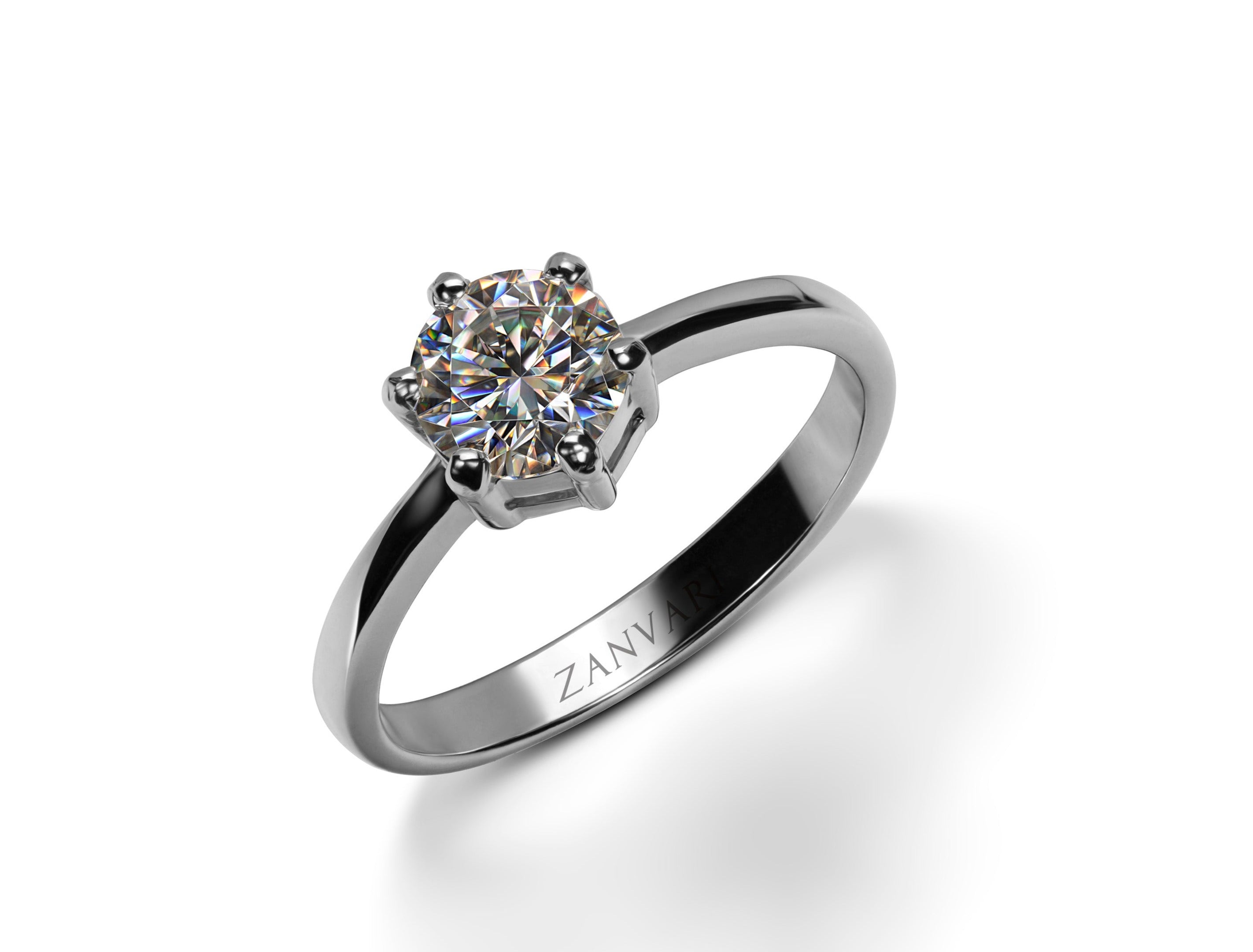 Affordable Moissanite Diamond Engagement Ring In 925 Silver Online ...