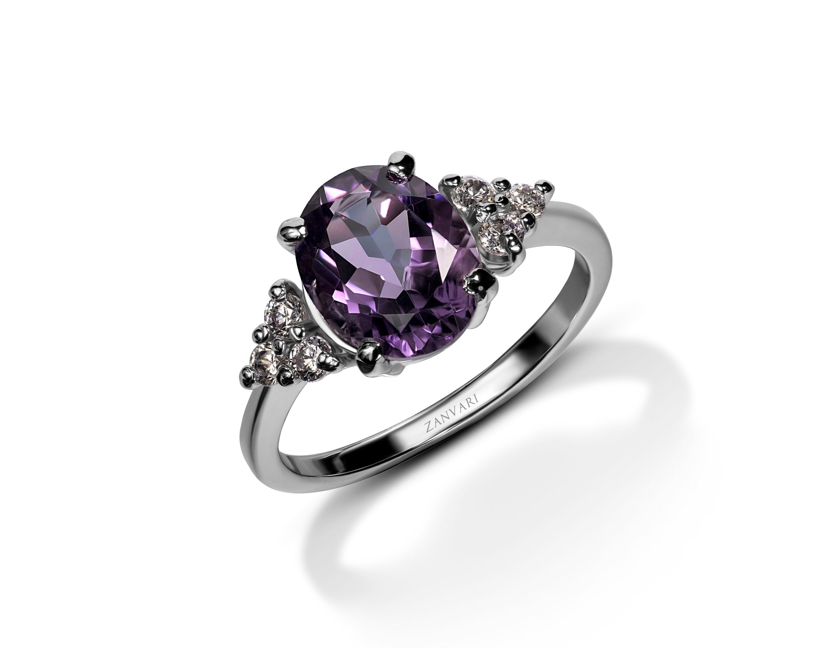 Exquisite Amethyst & Sterling Silver Ring – Zanvari