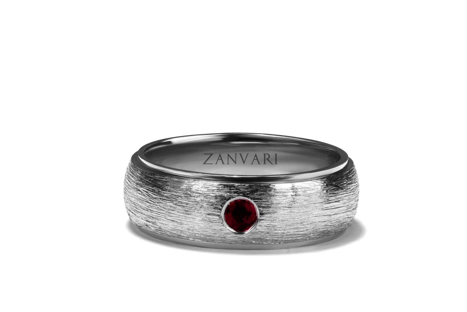 Natural Ruby In Matte Finish Handcrafted In Silver – Zanvari