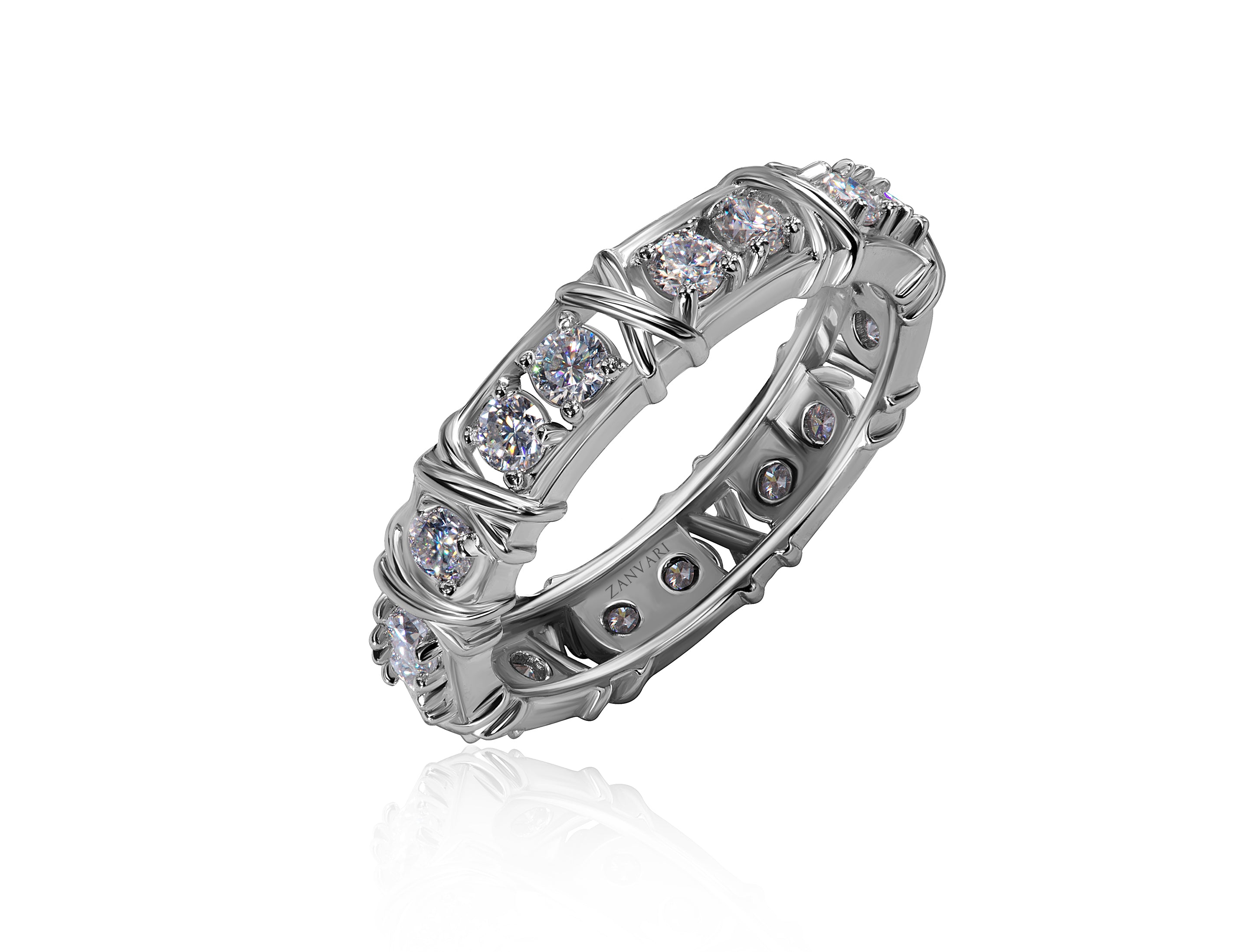 Tiffany Inspired Sixteen Stone Ring By Zanvari- Premium Silver